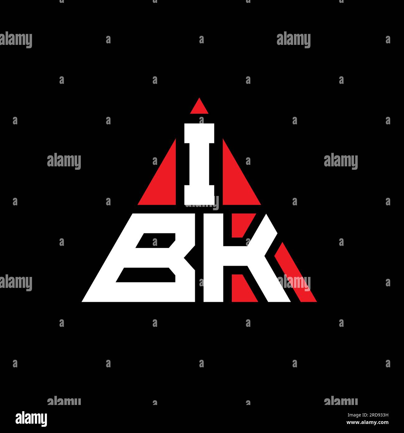 IBK triangle letter logo design with triangle shape. IBK triangle logo design monogram. IBK ...