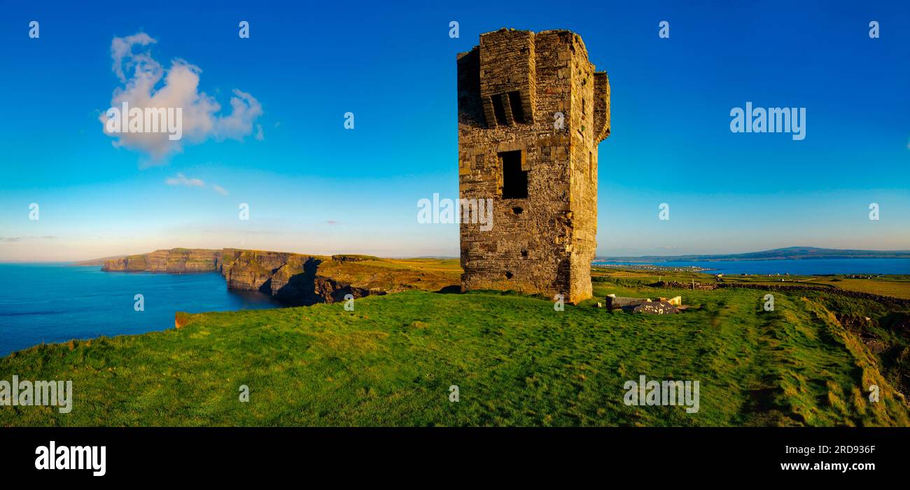 The Moher Tower at Hag's Head on the Cliffs of Moher, County Clare ...