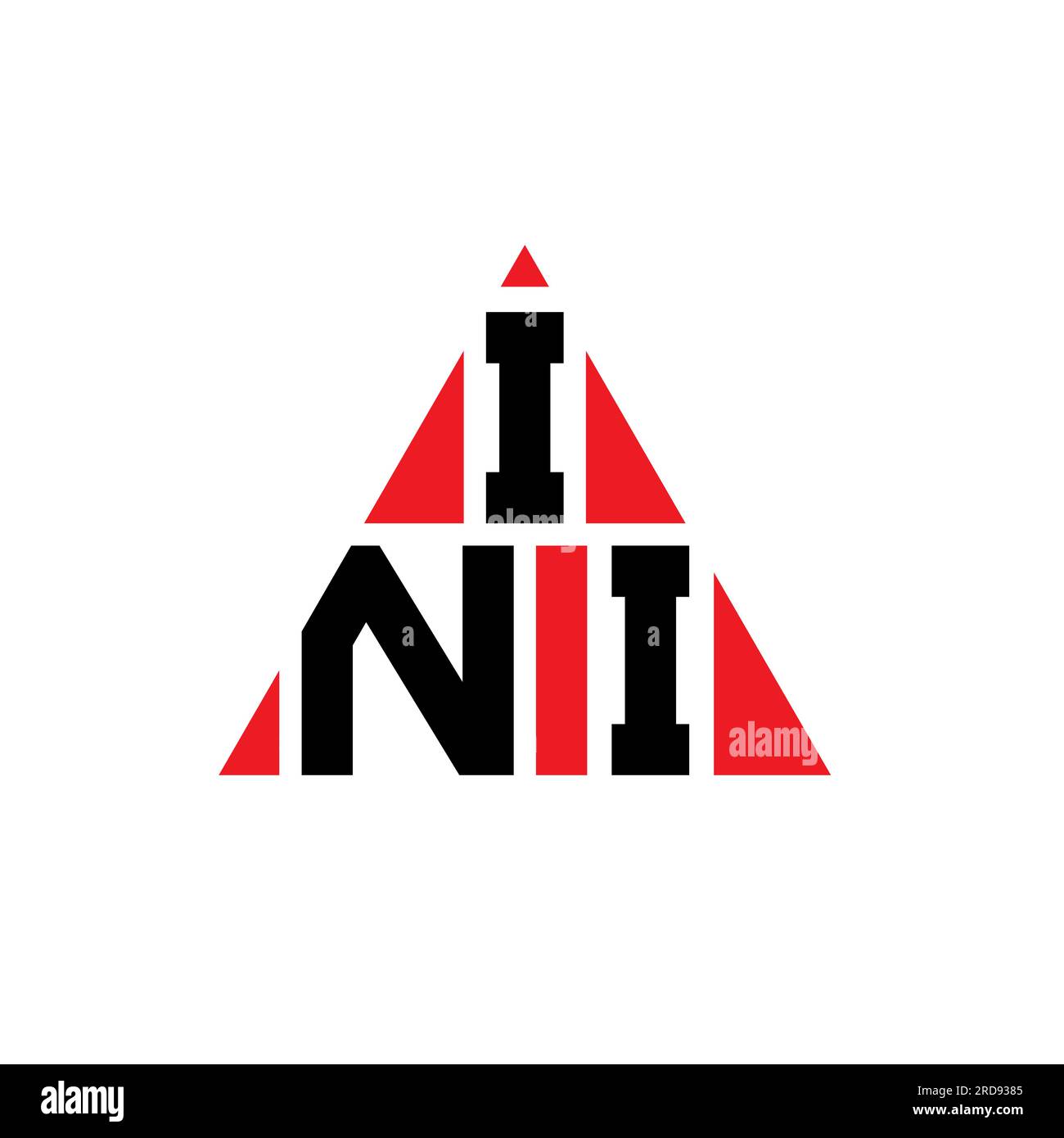 INI triangle letter logo design with triangle shape. INI triangle logo ...