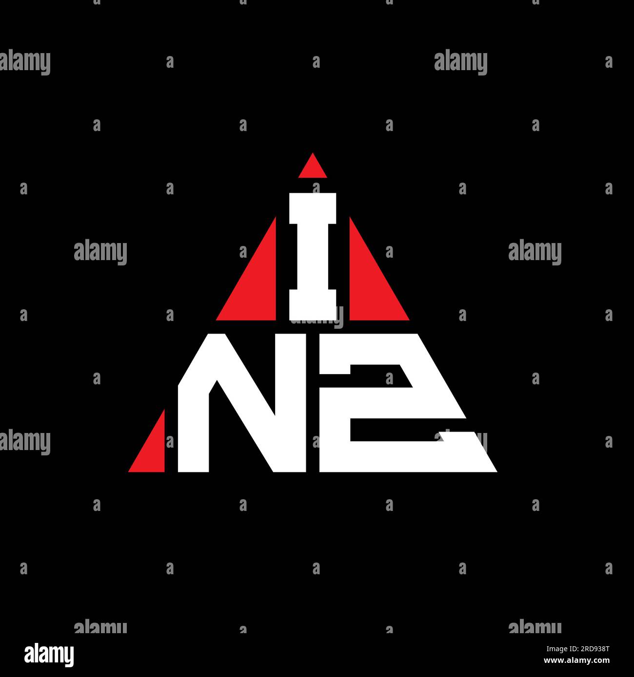 INZ triangle letter logo design with triangle shape. INZ triangle logo ...