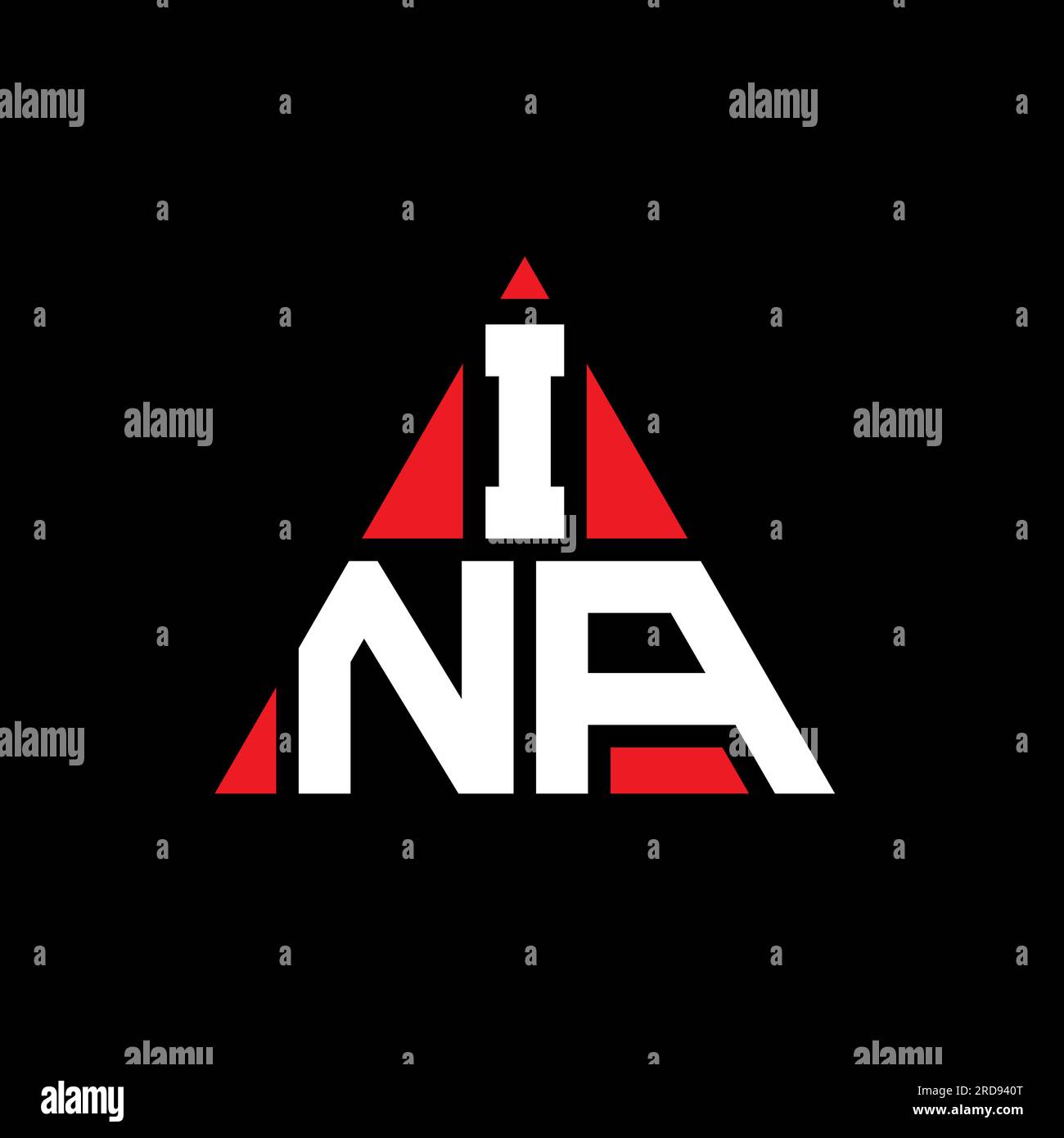 INA triangle letter logo design with triangle shape. INA triangle logo ...