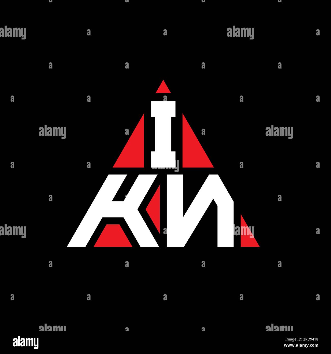 IKN triangle letter logo design with triangle shape. IKN triangle logo ...