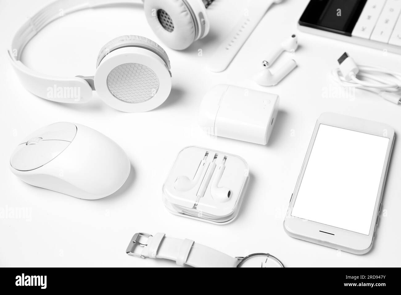 Set of different gadgets isolated on white background Stock Photo - Alamy