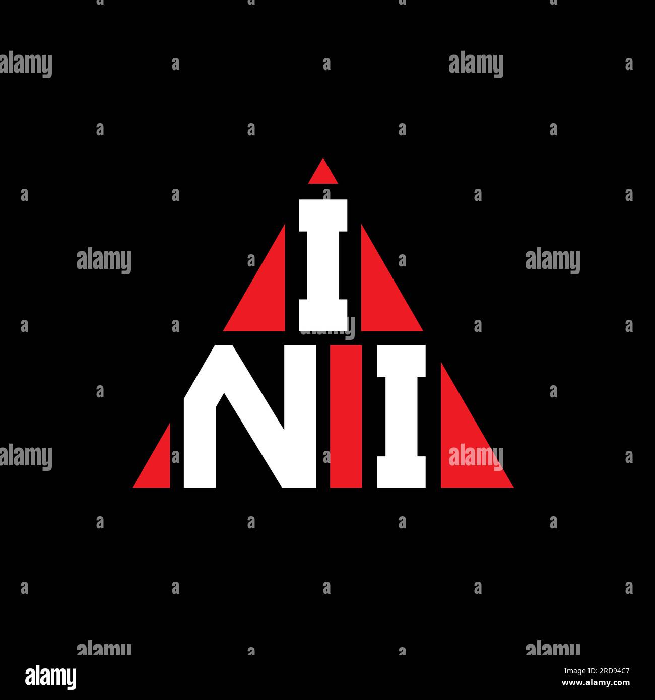 INI triangle letter logo design with triangle shape. INI triangle logo ...