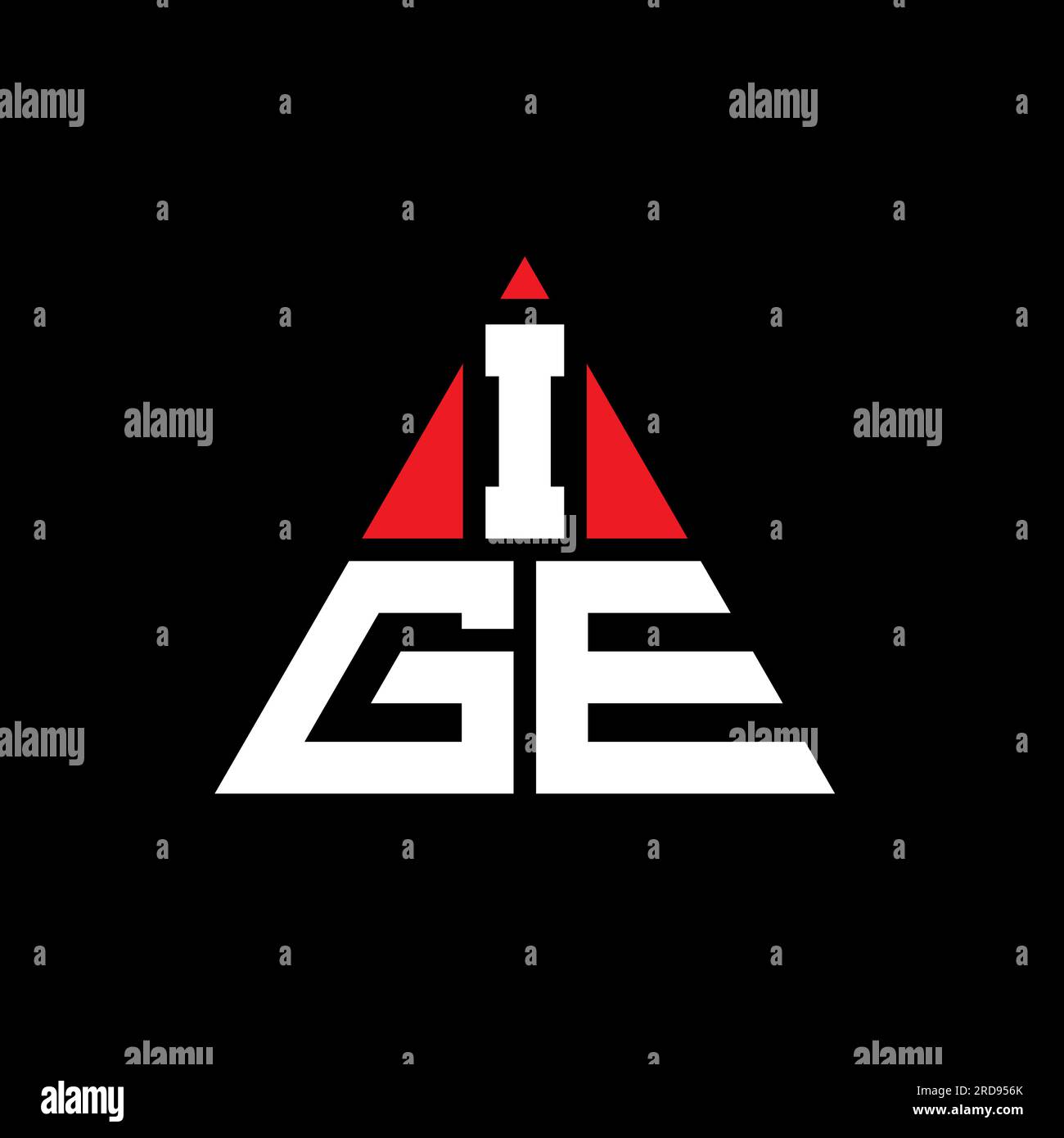 IGE triangle letter logo design with triangle shape. IGE triangle logo ...