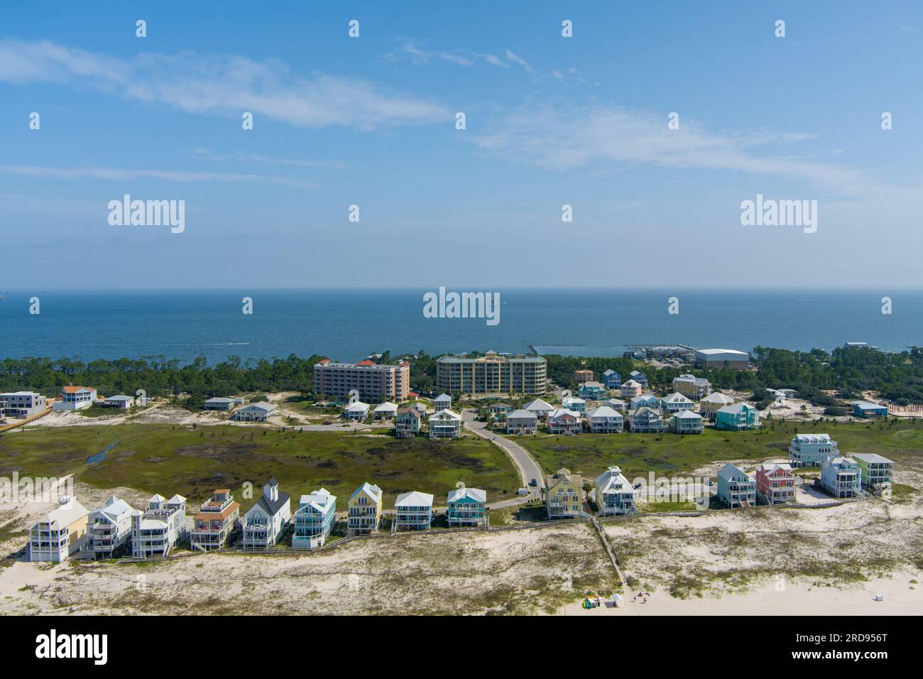 Drone photography of the beach at Fort Morgan, Alabama Stock Photo - Alamy