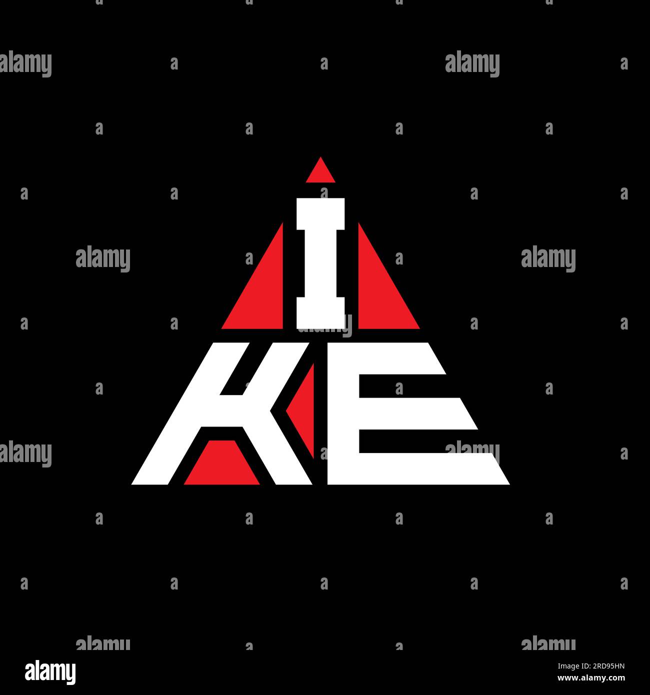 IKE triangle letter logo design with triangle shape. IKE triangle logo ...