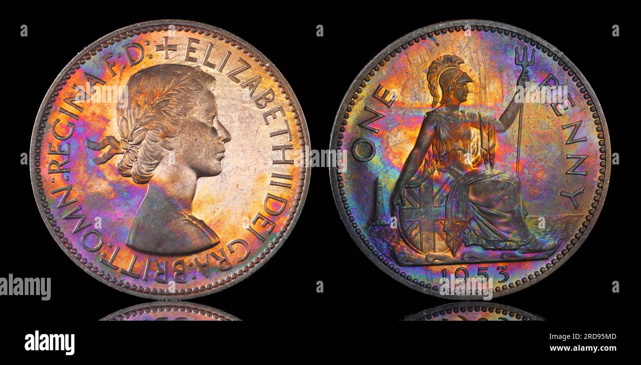 1953 britannia penny hi-res stock photography and images - Alamy