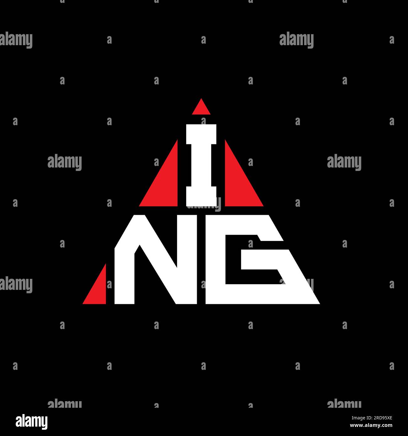 ING triangle letter logo design with triangle shape. ING triangle logo ...
