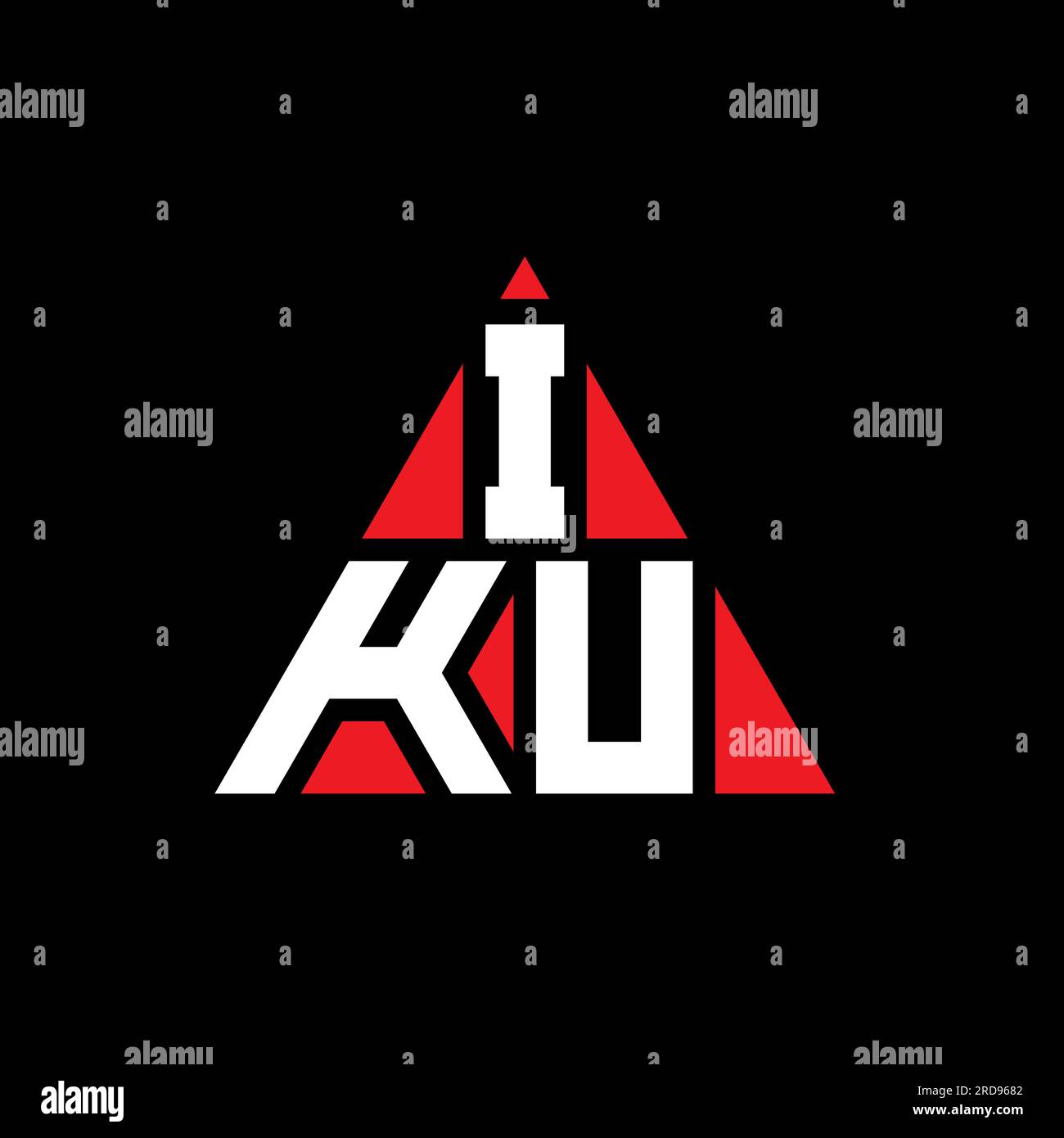 IKU triangle letter logo design with triangle shape. IKU triangle logo ...