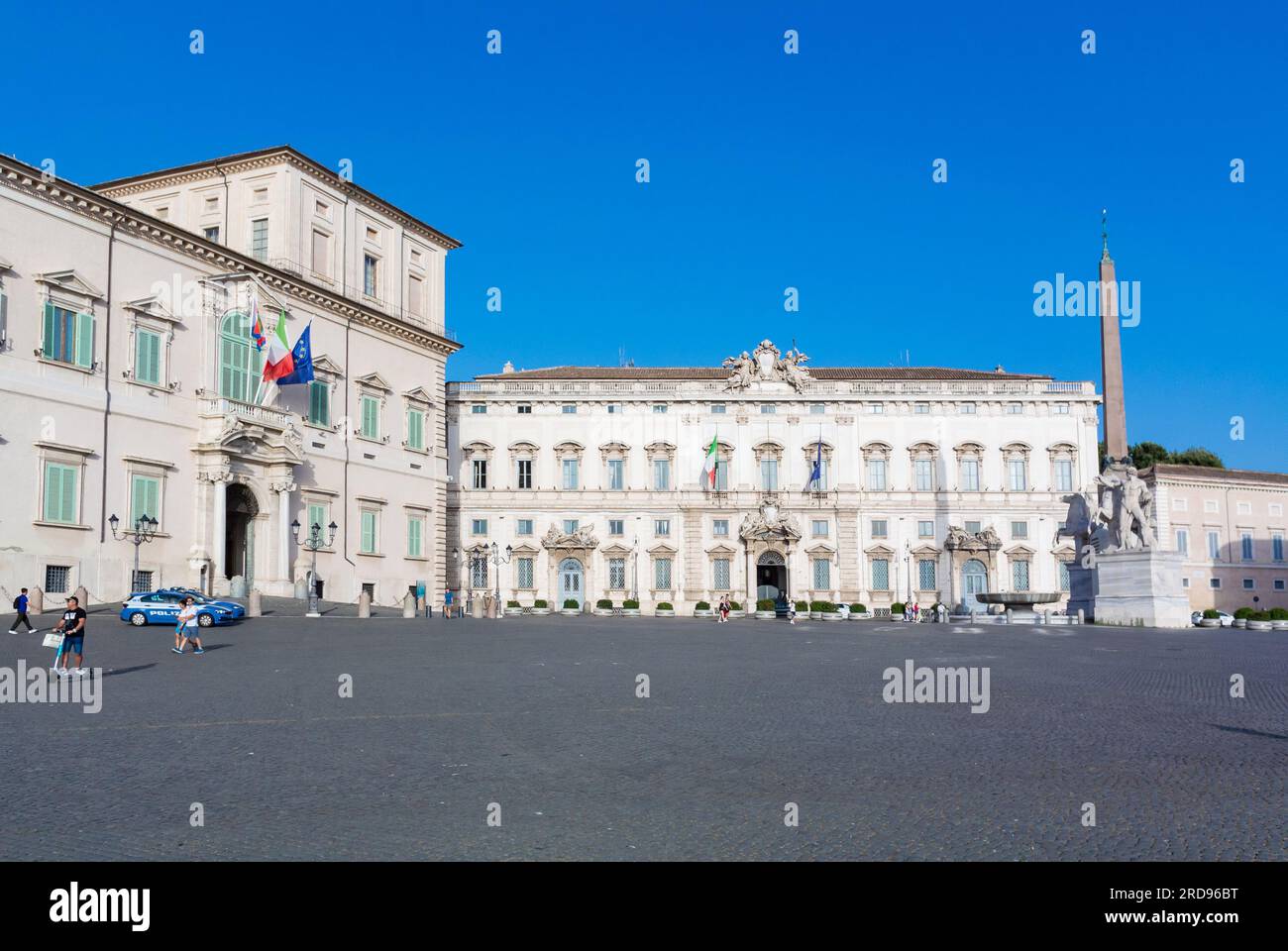 Rome, Lazio, Italy A landscape in Piazza del Quirinale with Quirinal ...