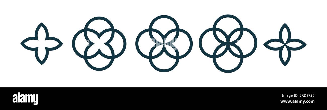 Quatrefoil symbol set. Quatrefoil geometric shape. Vector Stock Vector ...