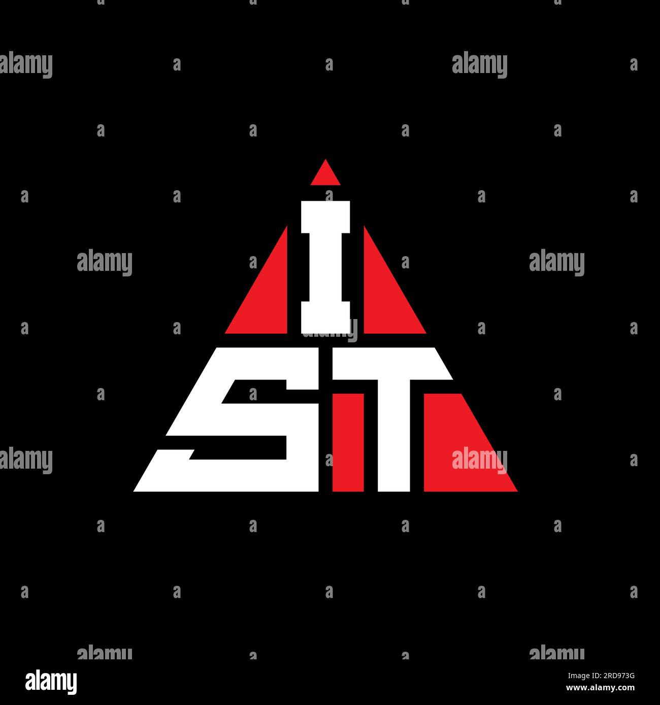 IST triangle letter logo design with triangle shape. IST triangle logo ...