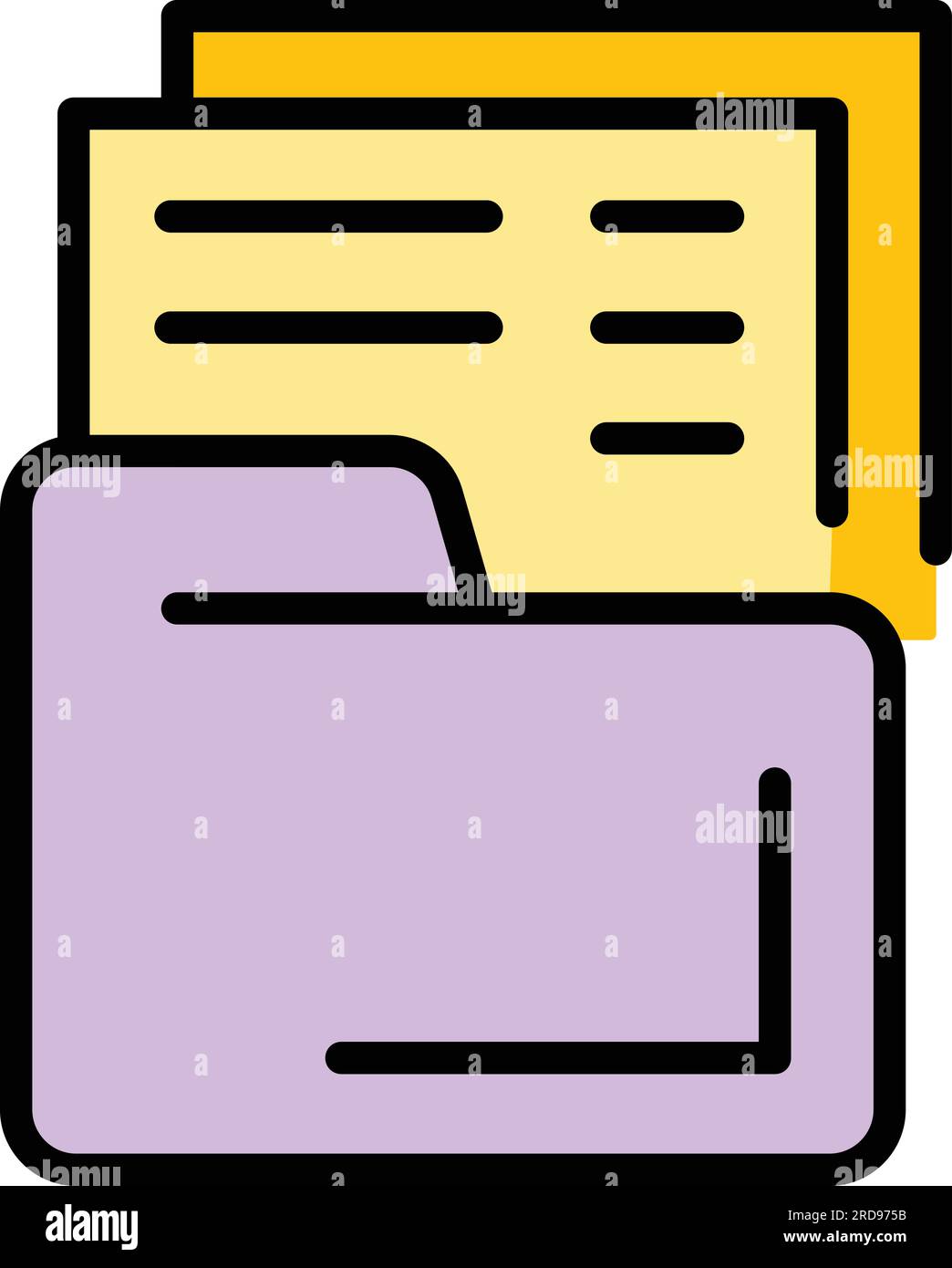 File folder icon outline vector. Organize document. Web paper color ...