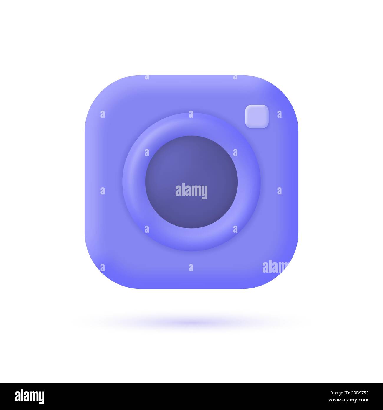 3d photo camera icon in minimalistic cartoon style. vector illustration ...