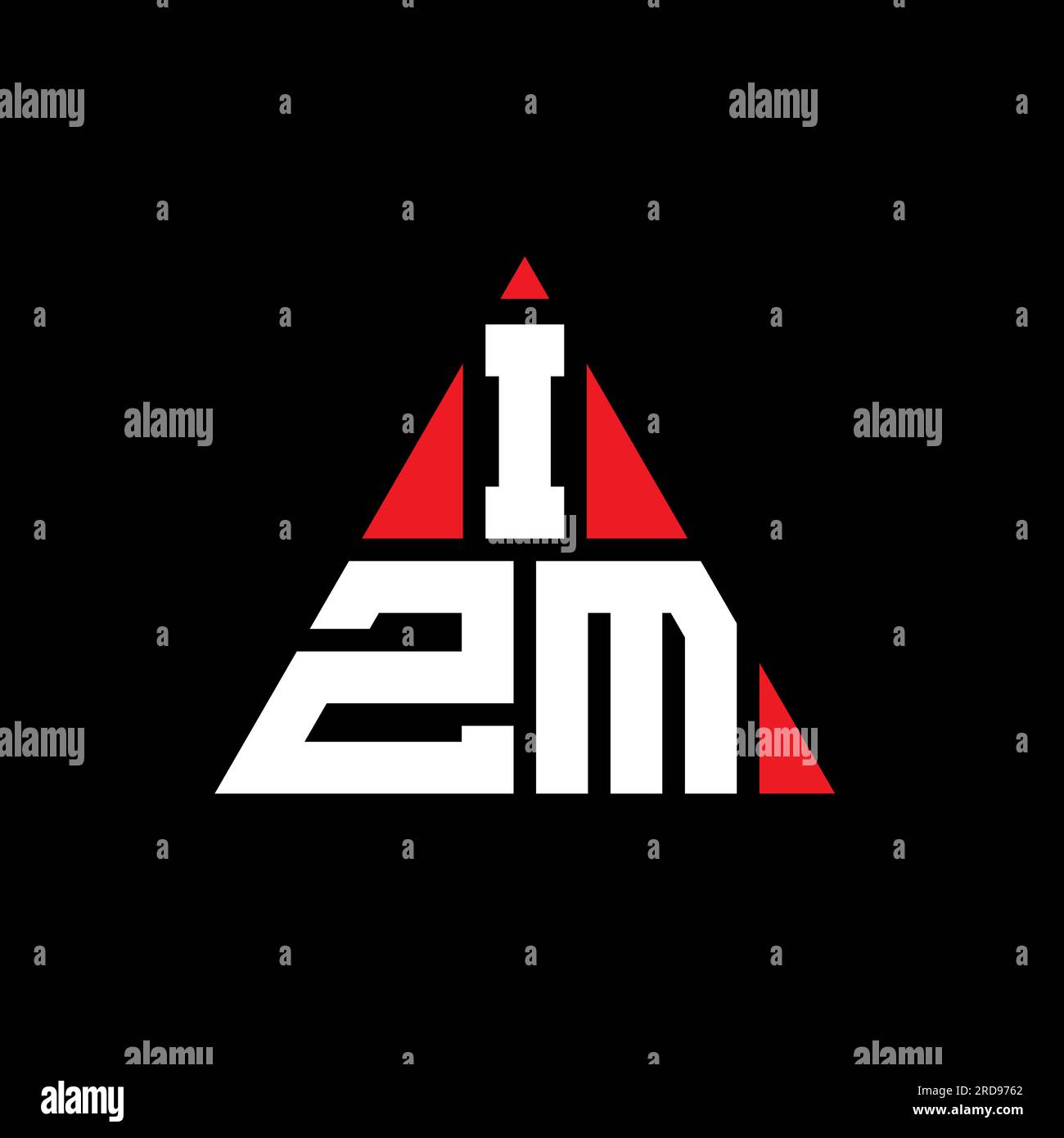 IZM triangle letter logo design with triangle shape. IZM triangle logo ...
