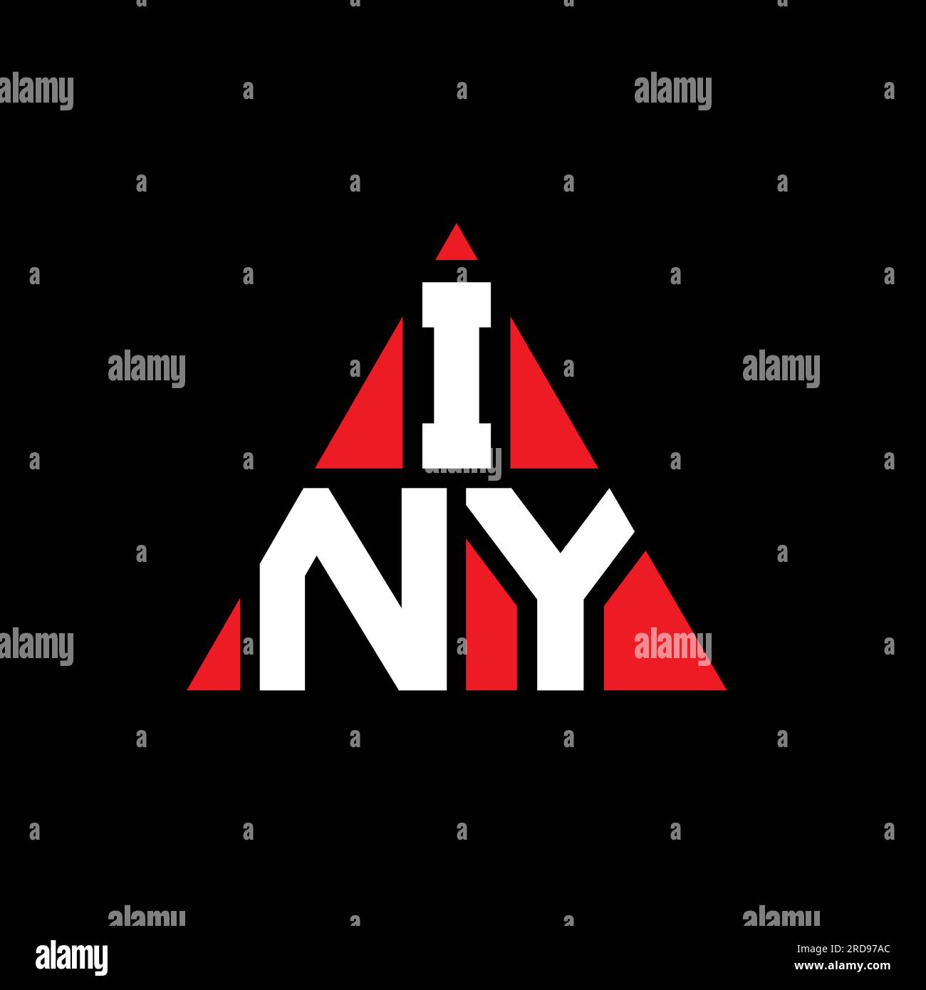 INY triangle letter logo design with triangle shape. INY triangle logo ...