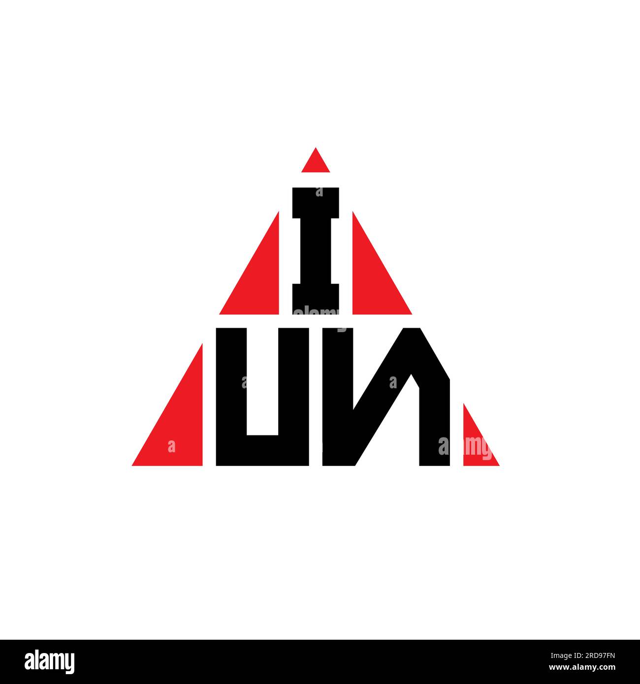 IUN triangle letter logo design with triangle shape. IUN triangle logo ...