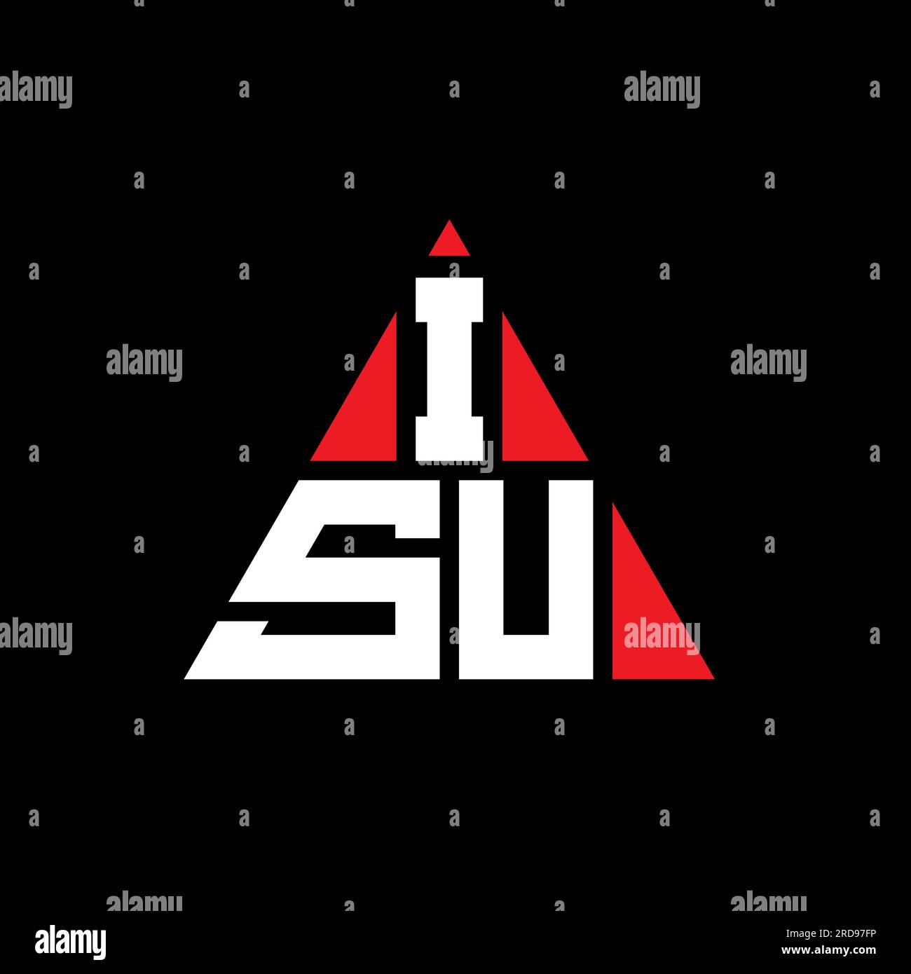 ISU triangle letter logo design with triangle shape. ISU triangle logo ...
