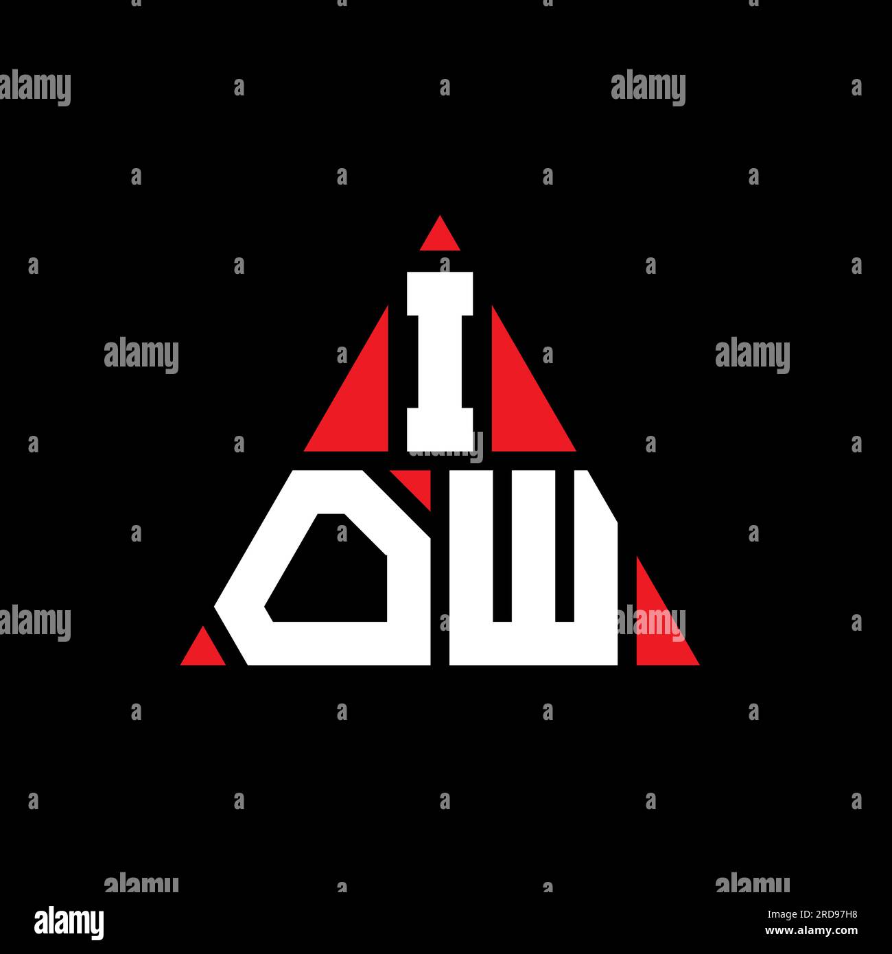 IOW triangle letter logo design with triangle shape. IOW triangle logo ...