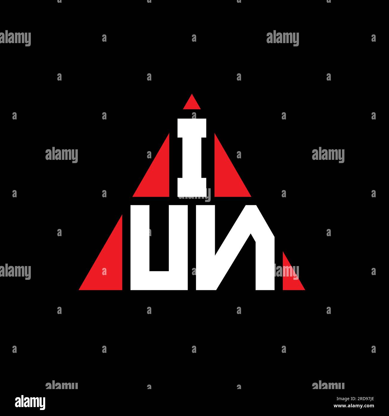 IUN triangle letter logo design with triangle shape. IUN triangle logo ...