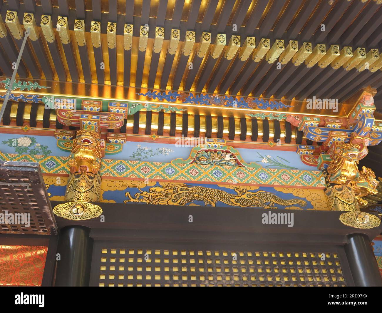 The ornate decor and lacquer on the religious buildings at the Kunosan ...