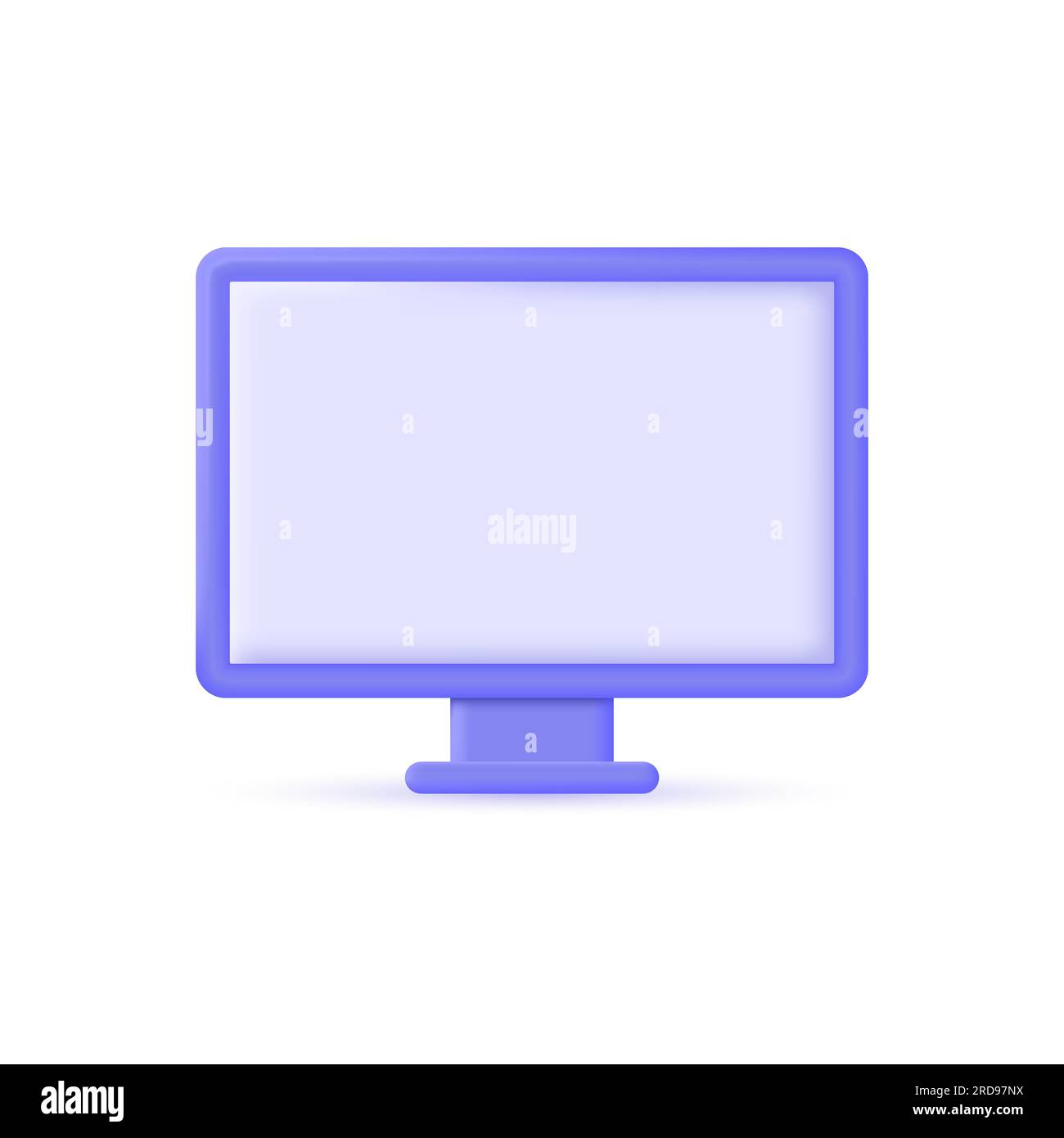 3d monitor icon in a minimalistic cartoon style. vector illustration ...