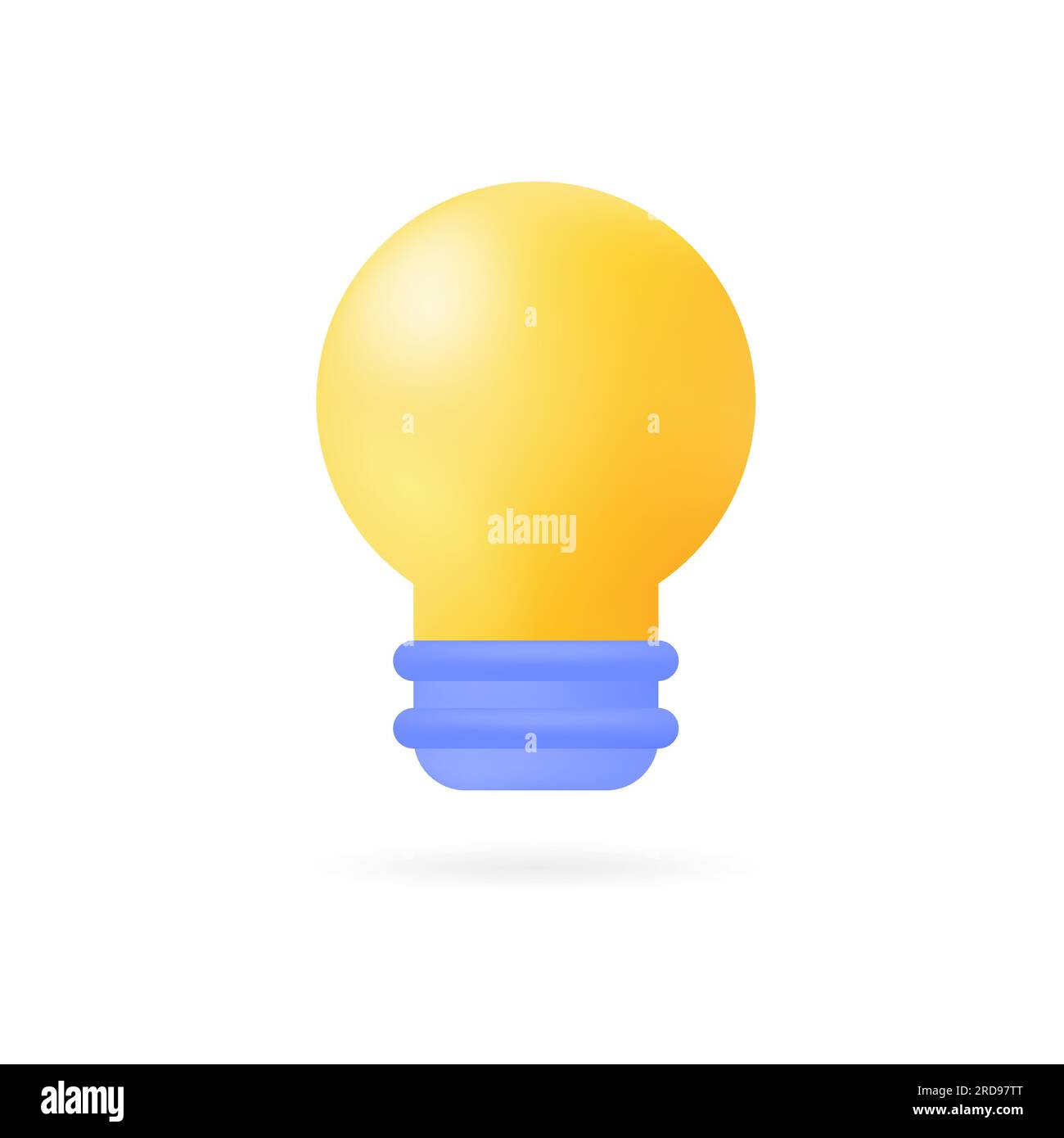 3d yellow light bulb icon. idea concept for business or startup.vector ...