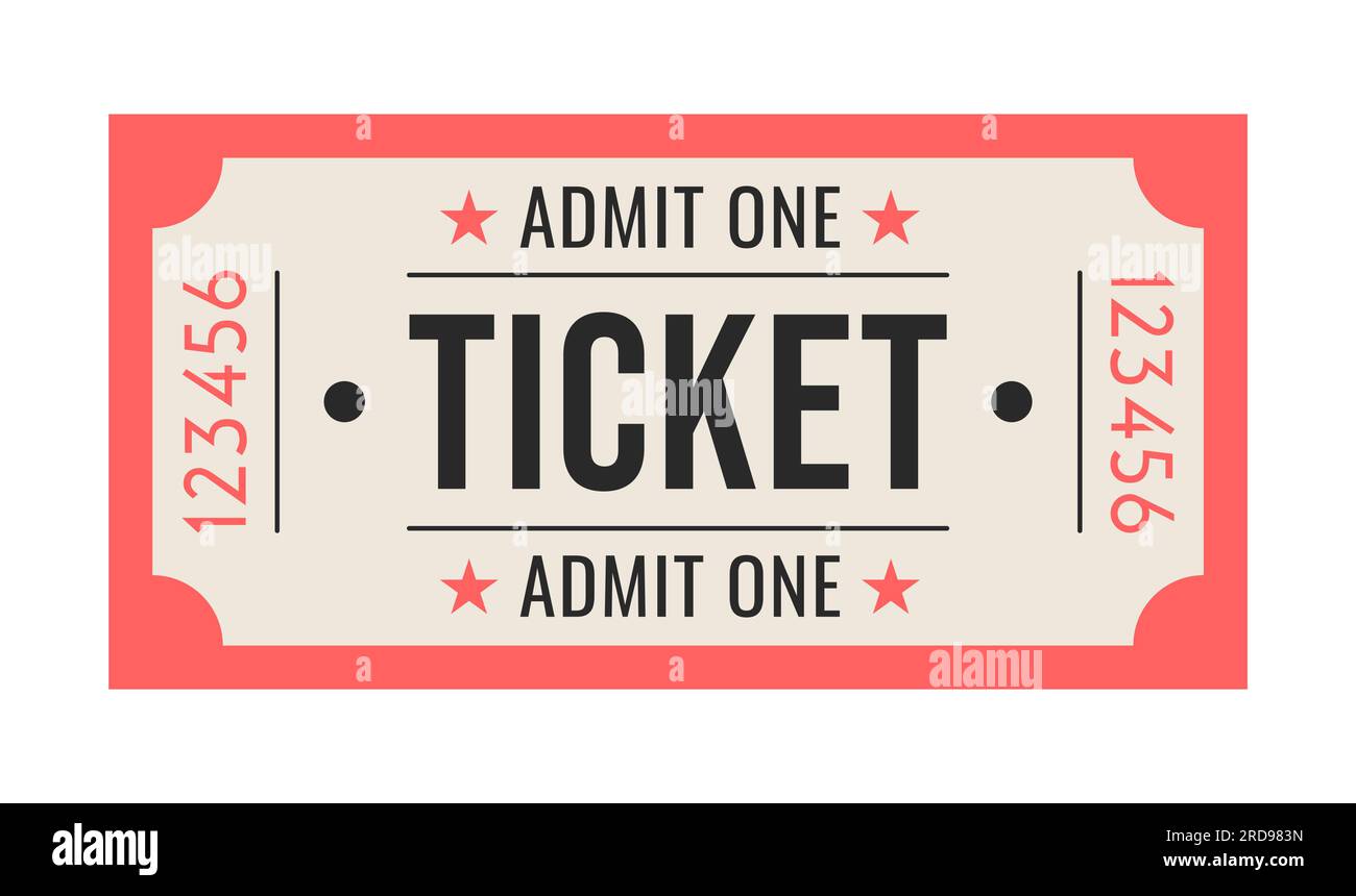 Retro ticket. Vintage. Old style. Classic vintage retro ticket for movies parties, cinema ...
