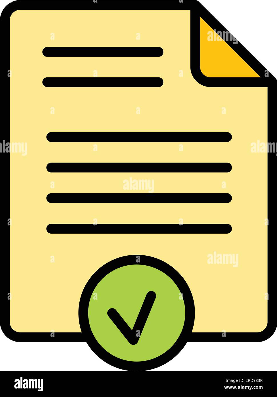 Approved paper icon outline vector. Document check. Stamp form color ...