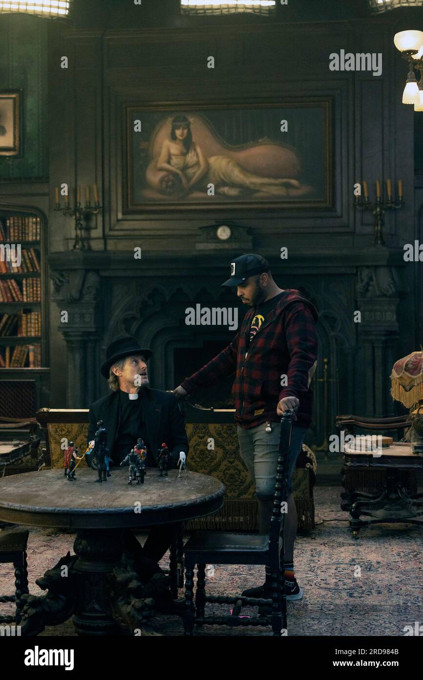 Haunted Mansion From Left Owen Wilson Director Justin Simien On Set