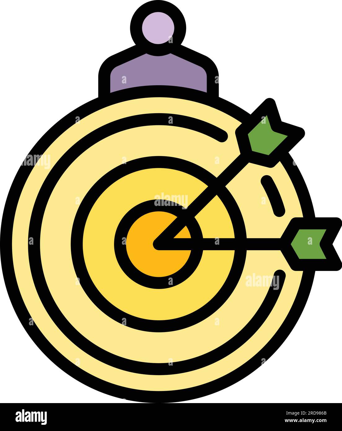 Arch target icon outline vector. Arrow archery. Bullseye training color ...