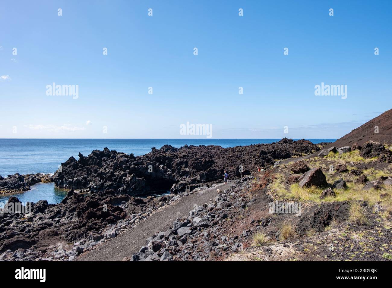 Landscape view in Ferraria on a beautiful summer day. Thermal waters at ...