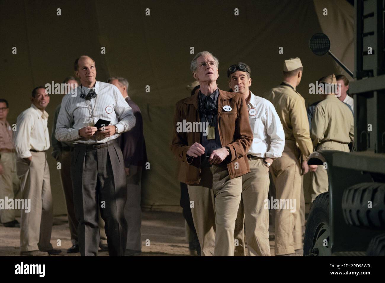 OPPENHEIMER, front, from left: Gustaf Skarsgard, Matthew Modine as ...