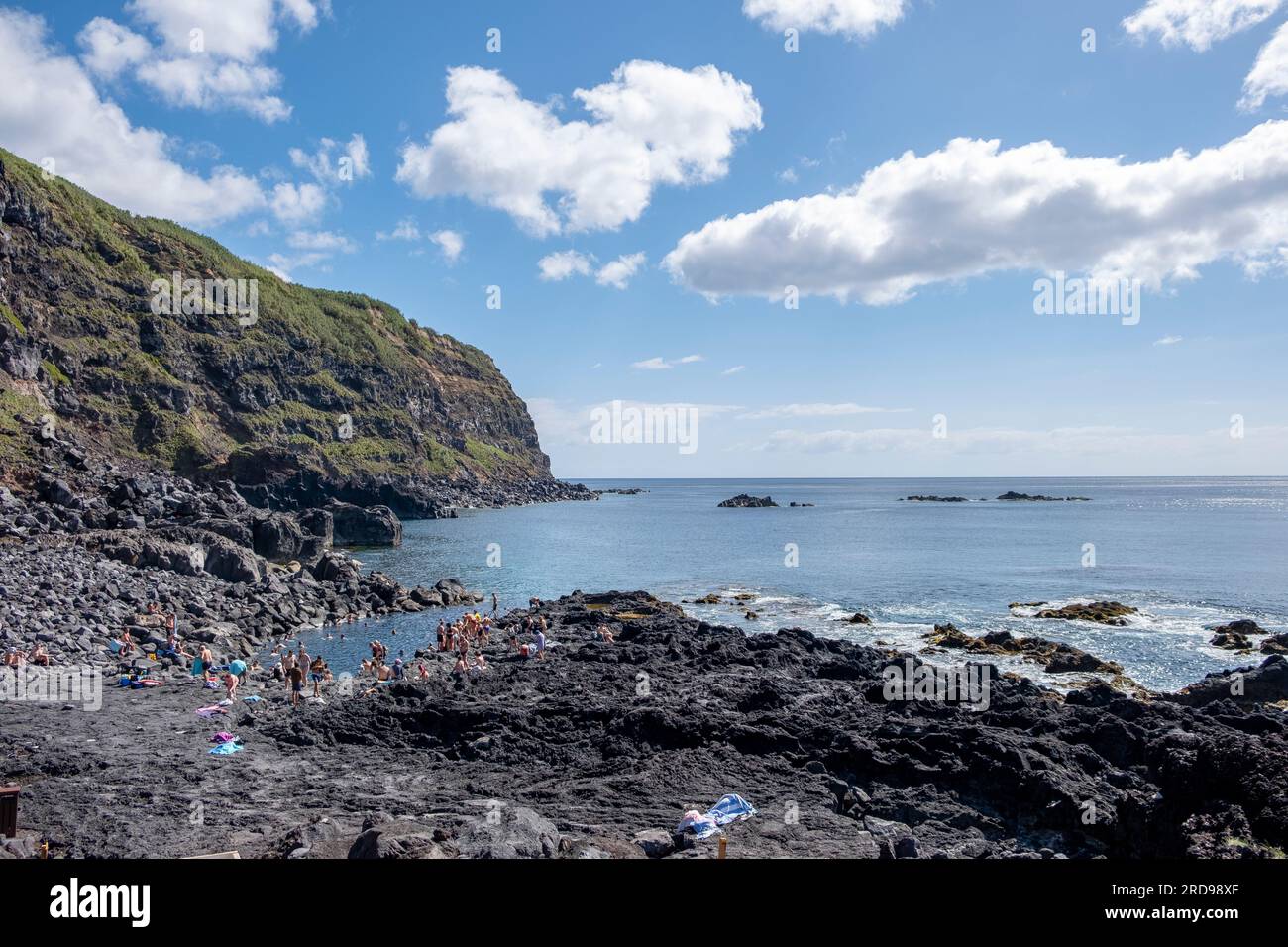 Ferraria, Azores - 04.09.2019: Bathers at Ferraria on a beautiful ...