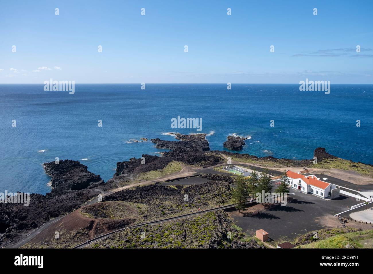 Aerial view of Ferraria with the Atlantic Ocean in Background. Thermal ...