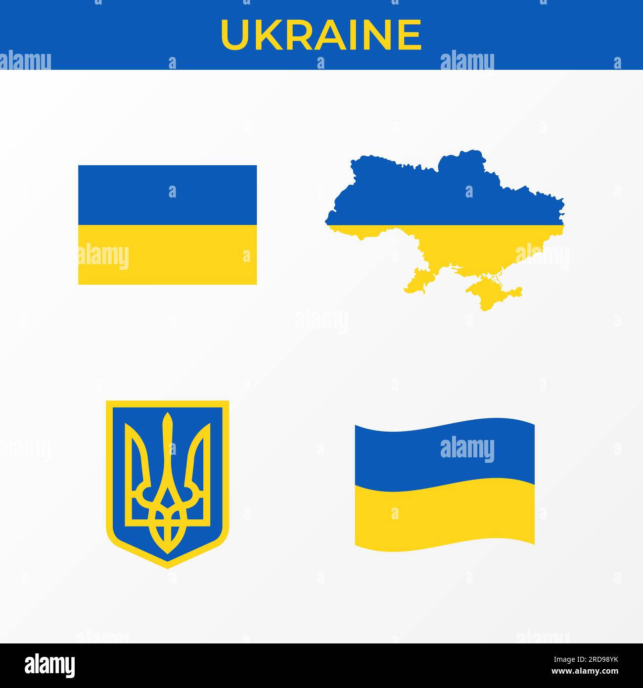 template of ukrainian flag, territory and coat of arms. vector ...