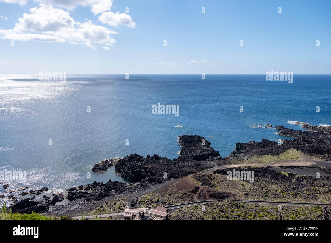 Aerial view of Ferraria with the Atlantic Ocean in Background. Thermal ...