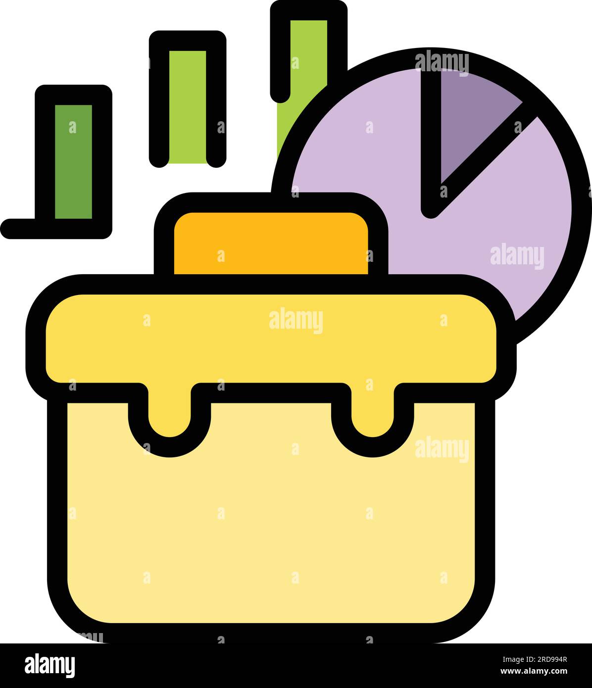 Business briefcase icon outline vector. Work suitcase. Office bag color ...