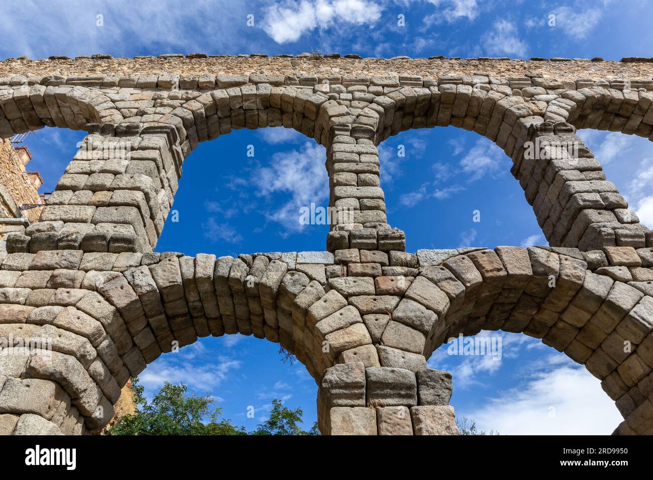 The Aqueduct of Segovia, Spain, ancient roman stone structure, symbol ...