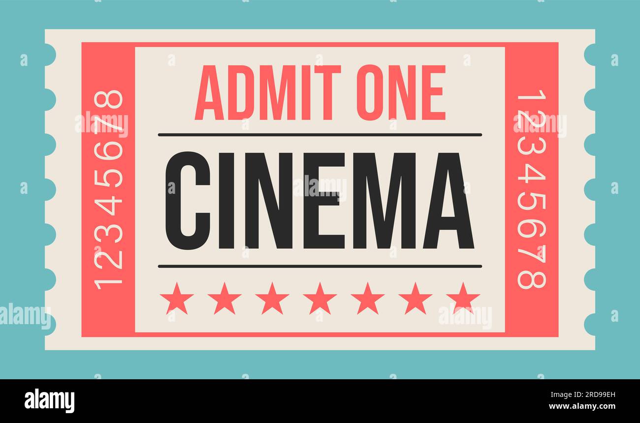 Retro ticket. Vintage. Old style. Classic cinema ticket. vector ...
