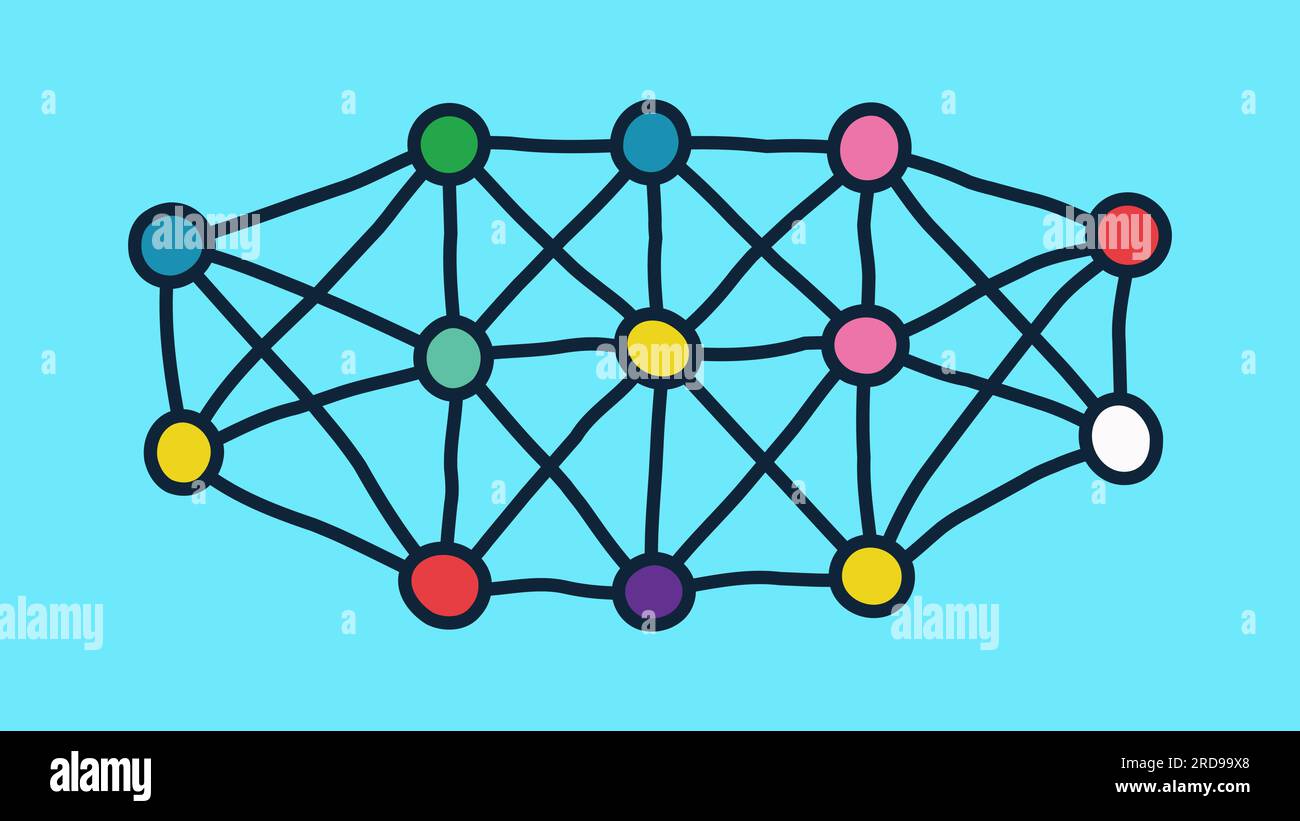 Neural Network Model Hand Drawn Style Science Icon Artificial