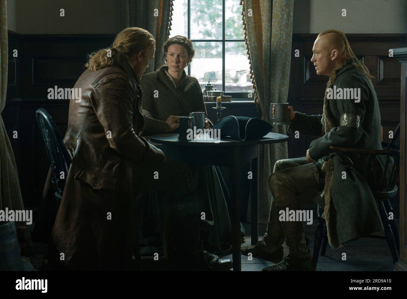 OUTLANDER, from left: Sam Heughan, Caitríona Balfe, John Bell, A Most ...