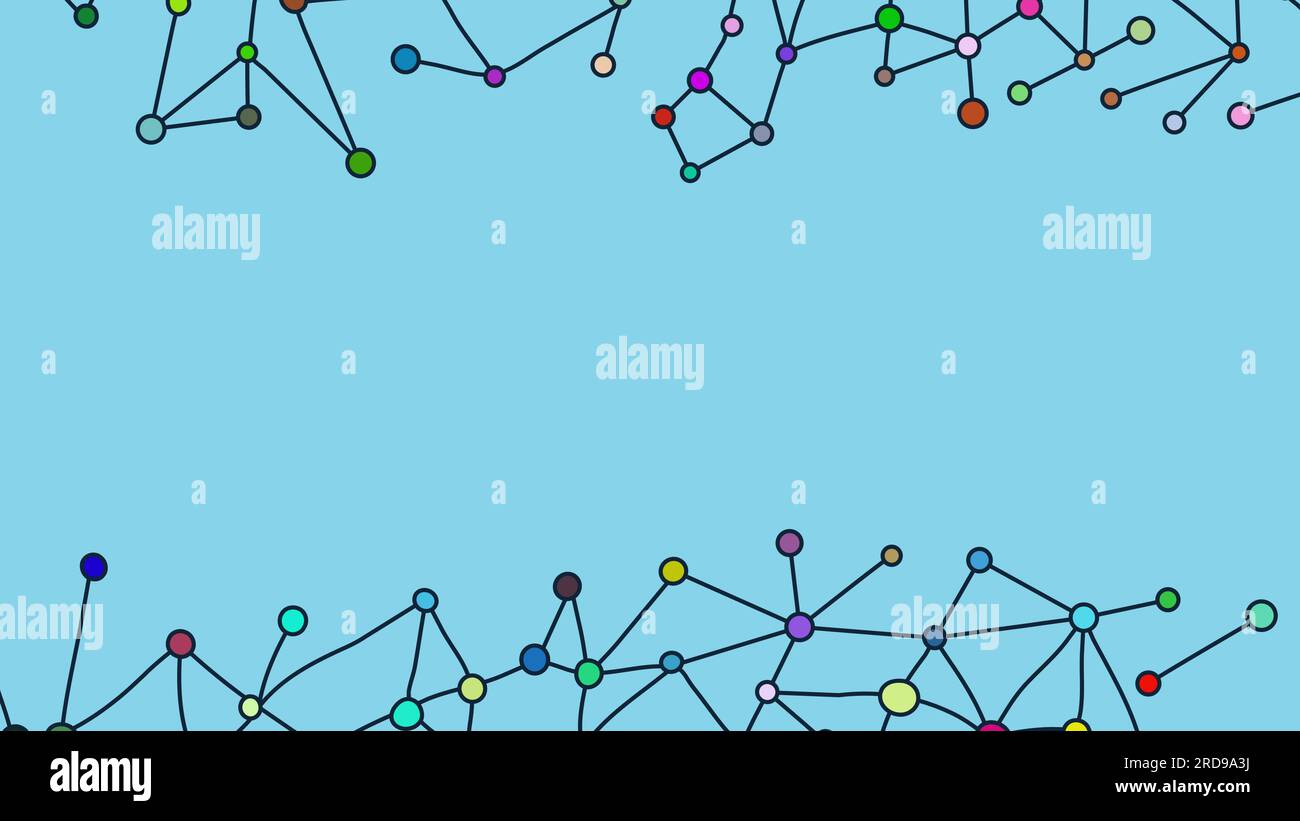 Colorful science background. Hand drawn Plexus mesh geometric background. Copy space. Dots ...