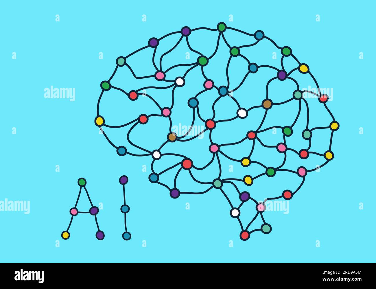 Abstract Colorful Ai Brain Plexus Neural Network Ai Deep Learning Technologies Concept Hand