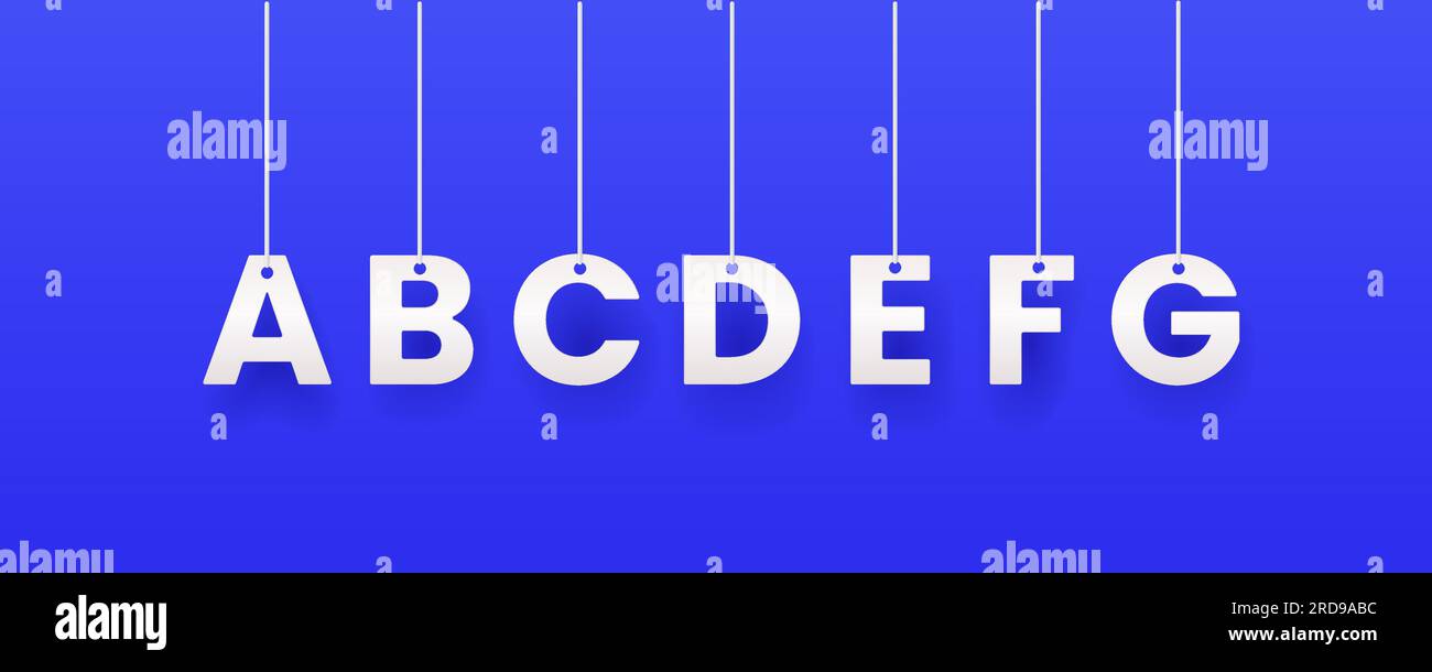 Hanging abc. Hanging letters on ropes. Vector Stock Vector Image & Art ...