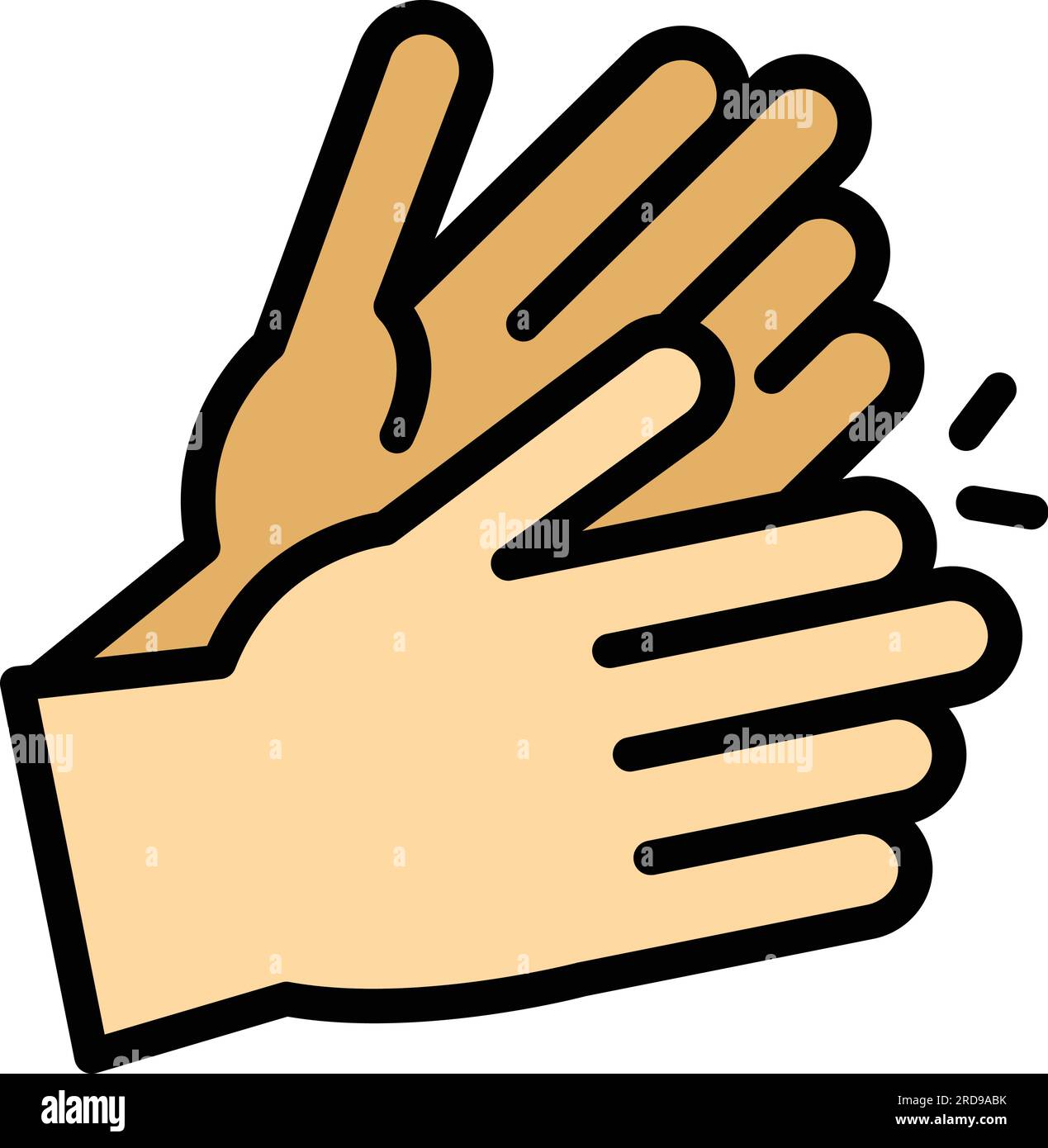 Art handclap icon outline vector. Emotion hand clap. Encourage applause color flat Stock Vector ...