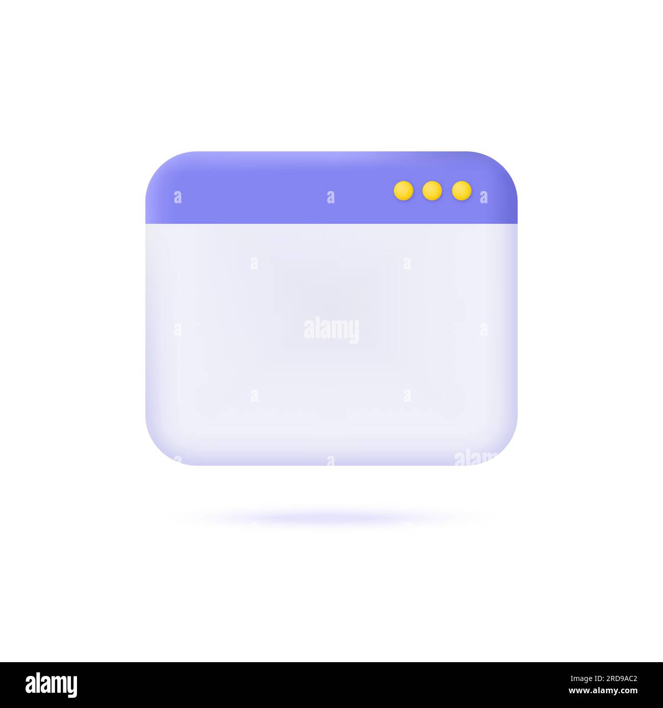 3d browser blank page icon, site border, notification page interface ...