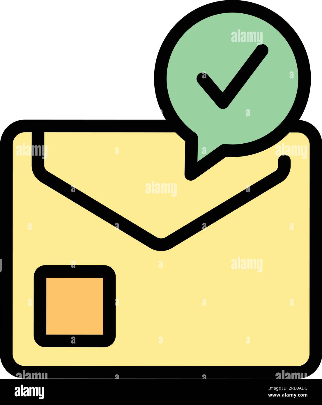Voting envelope icon outline vector. Vote ballot. Election box color ...