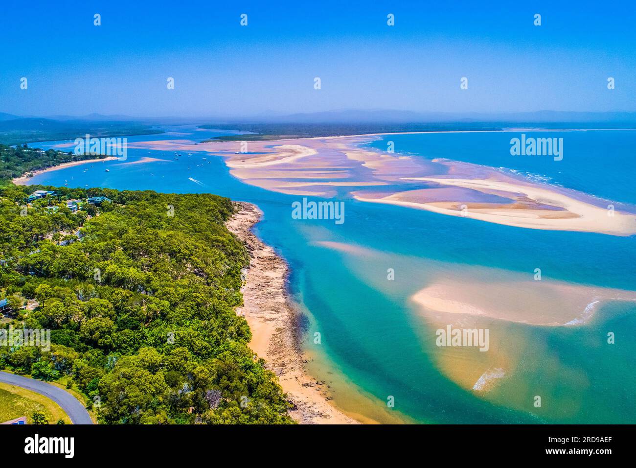 Aerial View of Seventeen Seventy, 1770, Queensland, Australia, Bustard ...